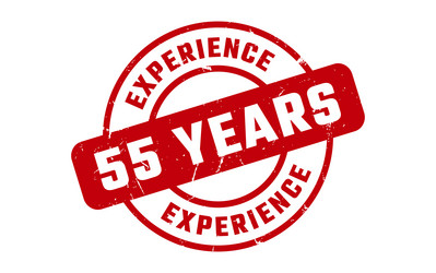 55 years experience rubber stamp Royalty Free Vector Image