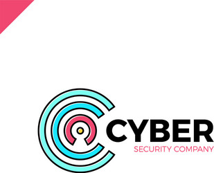 Cyber security and defender line letter c Vector Image