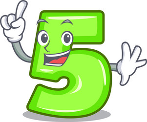 Cartoon green crocodile number five Royalty Free Vector