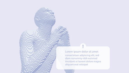 Man sitting and thinking of problems voxel art Vector Image