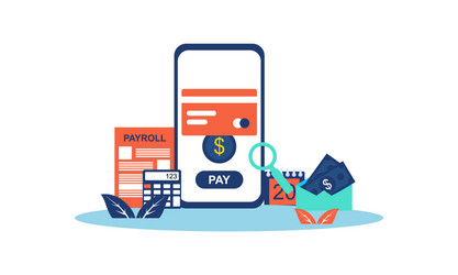 Salary payment flat design banner log Royalty Free Vector