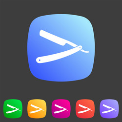 Straight razor outline icon on white background Vector Image
