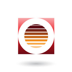 Bold red icon for letter o Royalty Free Vector Image