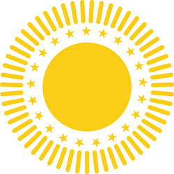 Gold tropical sun logo Royalty Free Vector Image