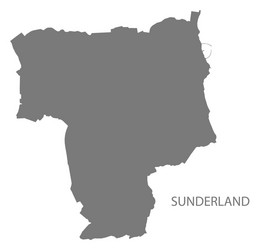 Sunderland city map with wards grey silhouette Vector Image