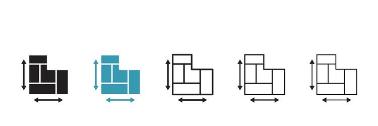 House plan icon set floor design architect Vector Image