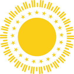 Gold tropical sun logo Royalty Free Vector Image