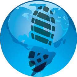 Flat icon global carbon footprint stop earth Vector Image