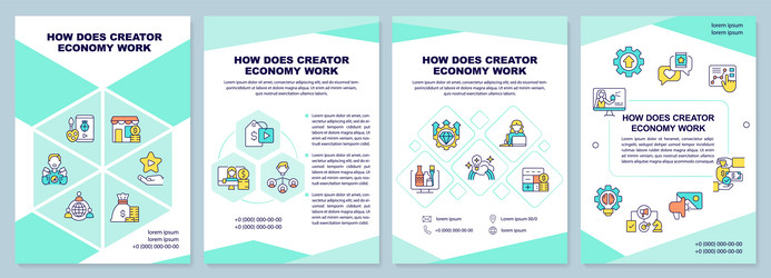 Creator business approaches blue brochure template