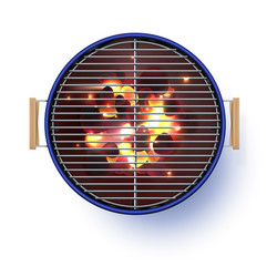 Top view of bbq grill Royalty Free Vector Image