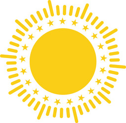 Gold tropical sun logo Royalty Free Vector Image