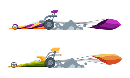 Automobile or car participating in drag motor Vector Image