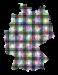 German colors dot russia map Royalty Free Vector Image
