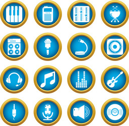 Recording studio symbols icons set simple style Vector Image