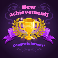 Congratulations game screen golden congrats sign Vector Image
