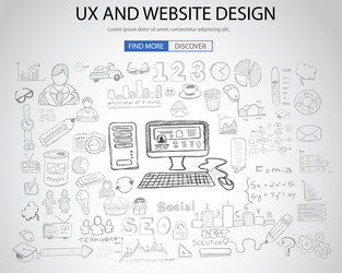 Invention doodle website template design Vector Image