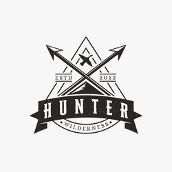 Hunter club abstract vintage label or logo Vector Image