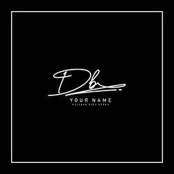 Dj simple signature logo - handwritten template Vector Image