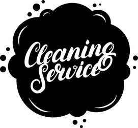 Hand written lettering cleaning service logo label