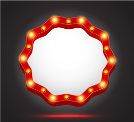 Retro light frame banner with star Royalty Free Vector Image