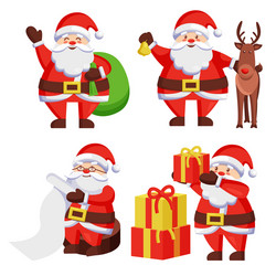 Cartoon santa claus collection set Royalty Free Vector Image