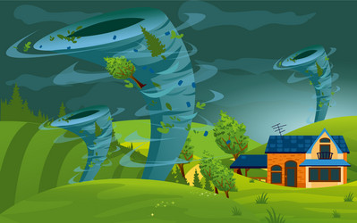 Cartoon tornado hurricane natural disaster Vector Image