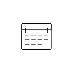 Calendar thin line icon hand drawn thin Royalty Free Vector