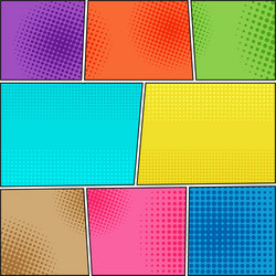 Empty comic page mockup with color background Vector Image