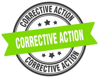 Corrective action stamp label Royalty Free Vector Image