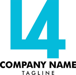 Initial letter l4 logo template design Royalty Free Vector