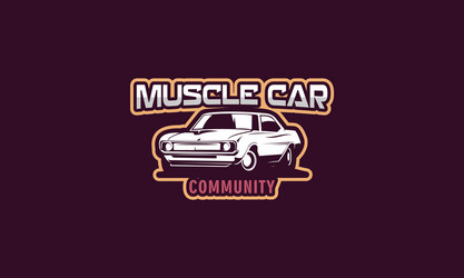 Muscle car community logo design Royalty Free Vector Image