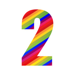 3 number rainbow style numeral digit colorful Vector Image