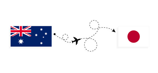 Flight and travel from japan to australia Vector Image