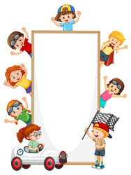 Border design with children Royalty Free Vector Image