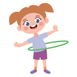 Cute kid with ula ula Royalty Free Vector Image