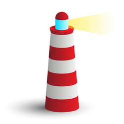 Red push pin lighthouse isolated Royalty Free Vector Image
