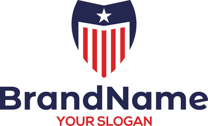 American flag style logo design Royalty Free Vector Image