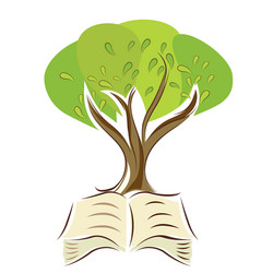 Knowledge tree from open book Royalty Free Vector Image