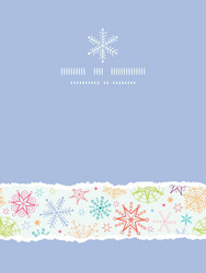 Falling snow vertical frame seamless pattern Vector Image