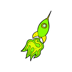 Comic cartoon space rocket Royalty Free Vector Image