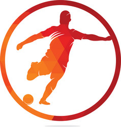Soccer and football player man logo design Vector Image