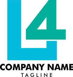 Initial letter l4 logo template design Royalty Free Vector