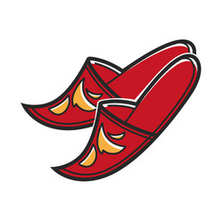 A pair of slippers traditional oriental design Vector Image