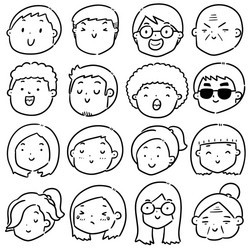 Set of cartoon face Royalty Free Vector Image - VectorStock
