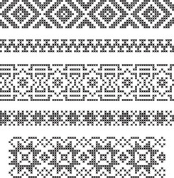 Embroidery borders Royalty Free Vector Image - VectorStock