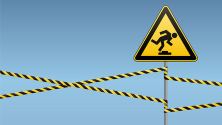 Caution low-noticeable obstacle warning sign Vector Image