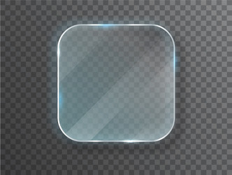 Transparent glass plate mock up see through Vector Image