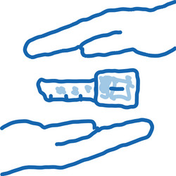 Hand over book doodle icon drawn Royalty Free Vector Image