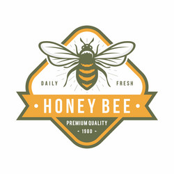Bee hive logo design Royalty Free Vector Image