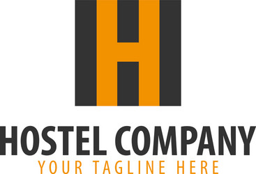 Hostel logo hotel travel rest place Royalty Free Vector